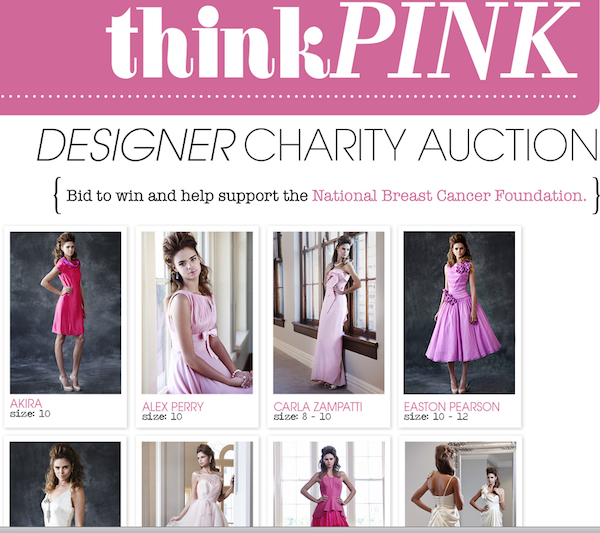Think Pink designer charity auction - Modern Wedding
