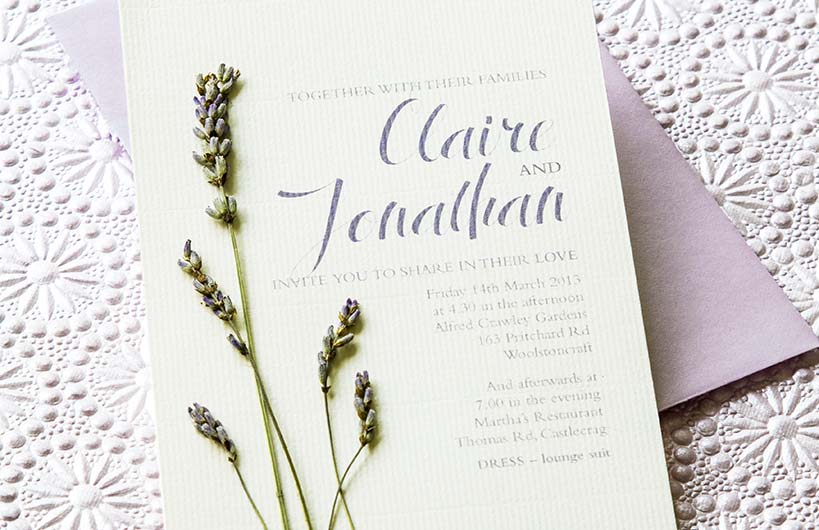 Lavender DIY Wedding Invitations