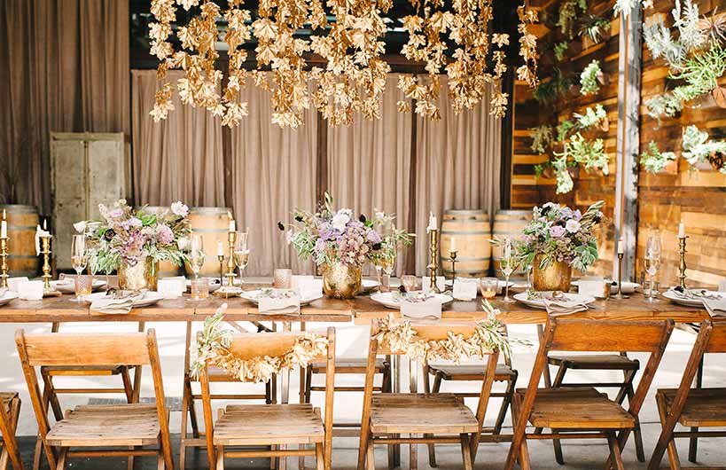 Lavender and Gold Rustic Luxe Styling