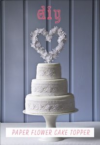 DIY Paper Flower Cake Topper - Modern Wedding