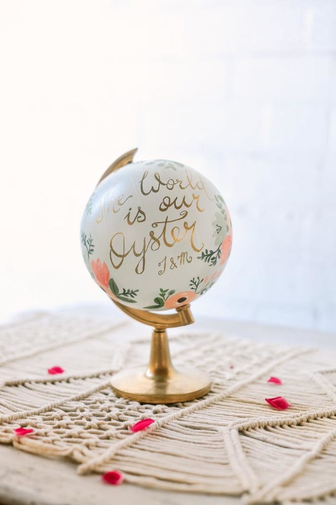 DIY World Globe Wedding Decoration for a Travel Themed Wedding