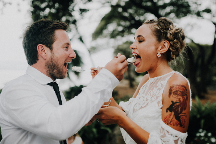 Ashley And Byron's Colourful Coastal Celebration In Hawaii